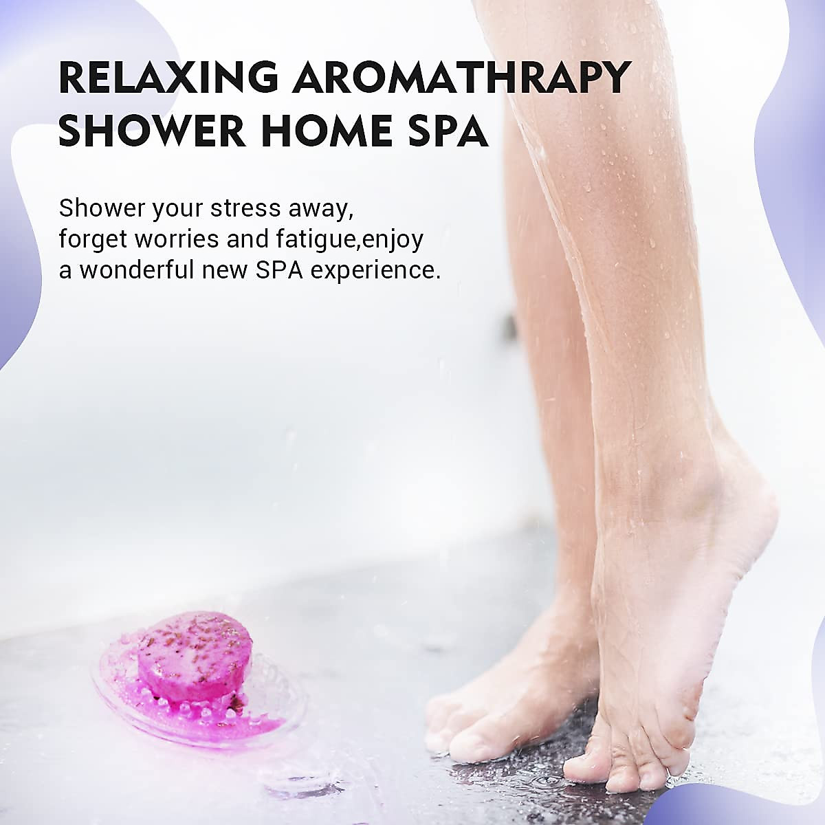 Effiland Aromatherapy Shower Steamers and Soap Holder Set, 6-Pack Shower Bombs with Essential Oils,Bath Gift for Women and Men Relaxing, Lavender, Eucalyptus, Peppermint, Orange Self Care Shower Set