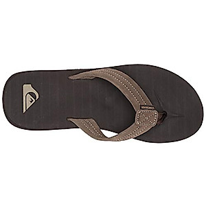Quiksilver Men's Carver Suede 3 Point Flip Flop Athletic Sandal, Demitasse Solid, 8 M US