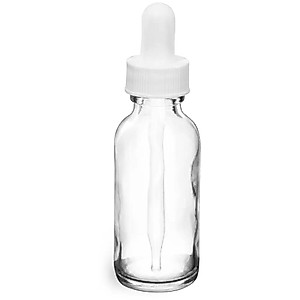 Caribbean Coastal Delights 1oz clear Glass Dropper Bottles (30mL) with Tapered Glass Droppers - Pack of 2
