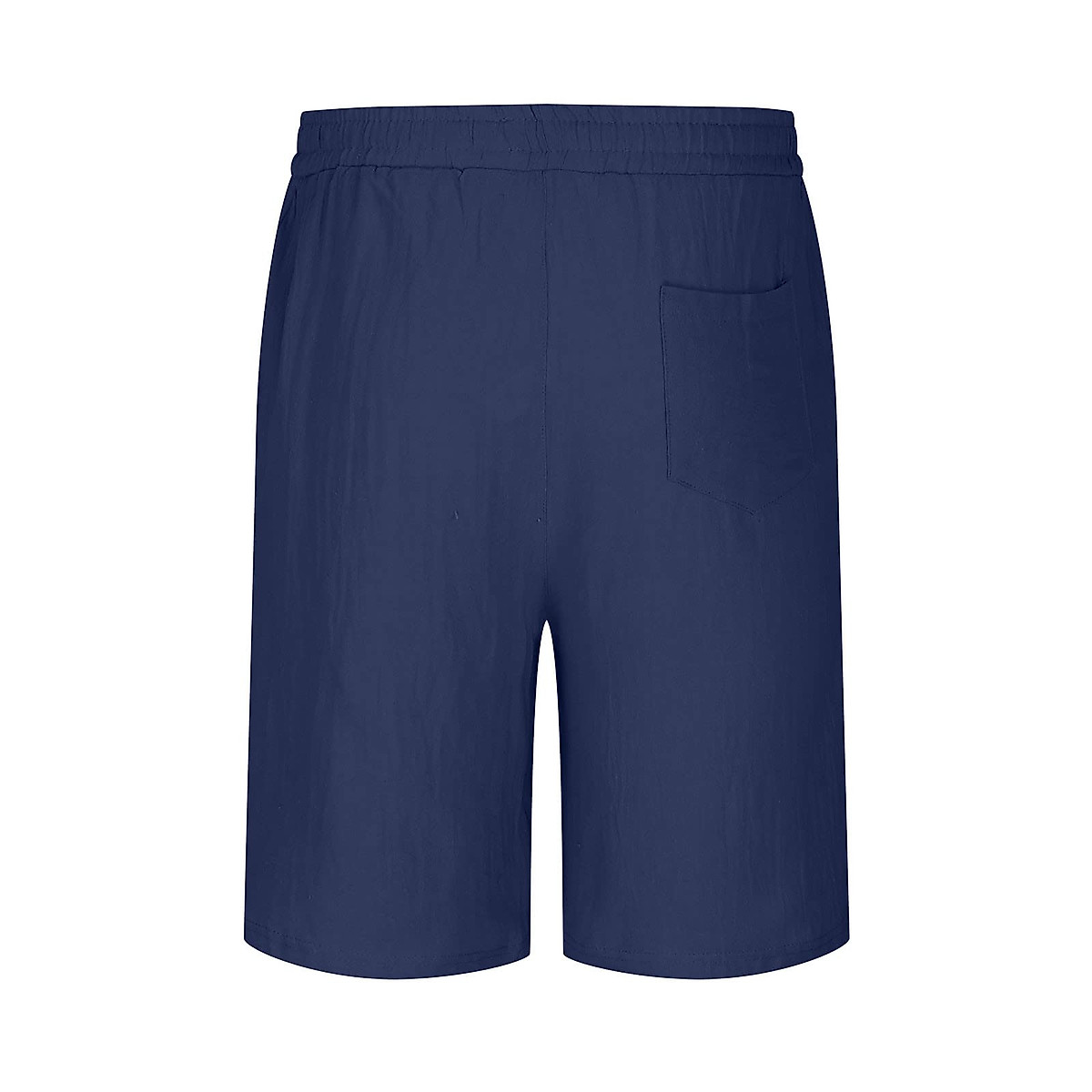 Mens Khaki Cargo Shorts Big and Tall Men's Linen Shorts 2023 Causal Elastic Waist Drawstring Summer Beach Shorts Classic-Fit Flex Pants 7 Inch Inseam Shorts Men Cotton Navy XL