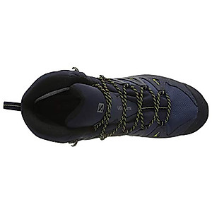 Salomon X Ultra 3 MID Gore-TEX Hiking Boots for Women, Crown Blue/Evening Blue/Sunny Lime, 8