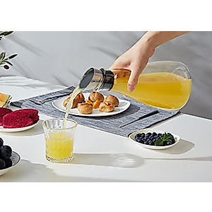 Purefold 40 Ounce Glass Carafe with Drip-Free Stainless Steel Lid, Ice Tea Pitcher, Juice jar, Tea & Coffee Maker, Perfect Drinkware for Hot and Cold Water Pitcher