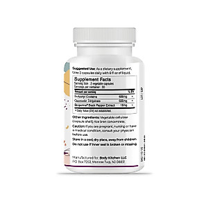 Body Kitchen Mega NAC (N-Acetyl Cysteine) 600 mg with Quercetin, Supports Respiratory Health and Immune Function and Promotes Liver and Kidney Detox, Veggie Caps, (Pack of 1)