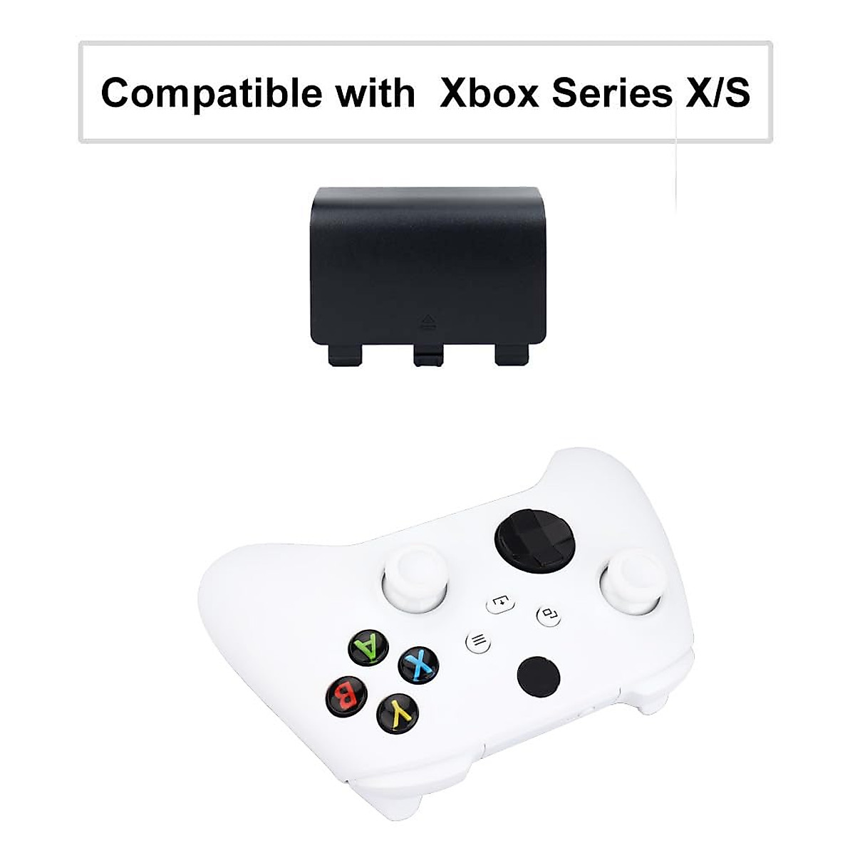 Aosai Battery Cover for Xbox Series X, for Xbox Series S Controller, Replacement Battery Back Door Lid for Xbox Core Controller, Batteries Caps Shell Repair Part for Xbox Series X/S (4Pcs Black)