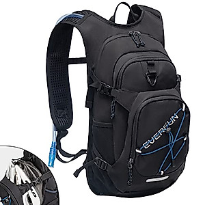 EVERFUN 18L Hydration Backpack with Free 2L Water Bladder BPA Free Lightweight Insulation Hiking Pack Tactical Backpack Women Men Hydration Day Rucksack for Cycling, Climbing, Camping, Hiking, Black
