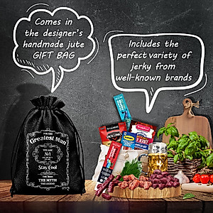 Beef Jerky Gift Baskets For Men - Dad Gifts, Birthday Gifts For Men Who Have Everything With Beef Jerky Variety Pack - Mens Gifts, Dad Birthday Gift, Care Package For Men, Husband Birthday Gift By