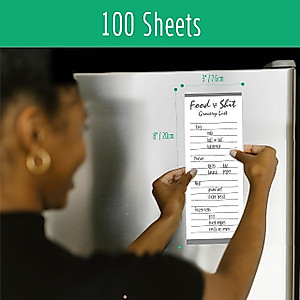 100 Pages Food&Shit Magnetic Back Funny Grocery List Planner Note Pad To Do List for Fridge Locker (3" x 8")