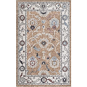 Rugs.com Eco Traditional Collection Rug – 5' x 8' Almond Beige Medium Rug Perfect for Bedrooms, Dining Rooms, Living Rooms