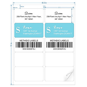 Methdic Shipping Labels 2"×4" 500 Labels Sticker Paper for Laser/Ink Jet Printer Mailing Labels 8.5"*11" White 10 per Sheet