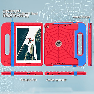 ZoneFoker for iPad 9th Generation Case, for iPad 8th/7th Gen Case with Handle, Adjustable Multi-Angle Stand Heavy Duty Shockproof 9 8 7 iPad 10.2 inch 2021/2020/2019 Cover for Kids Children Boy