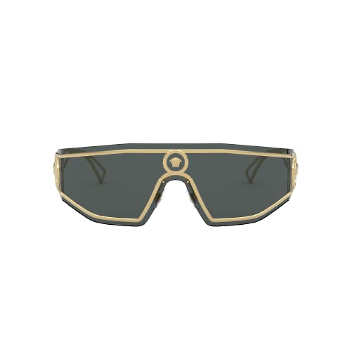 Versace VE 2226 100287 Gold Metal Shield Sunglasses Grey Lens