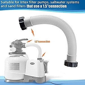Pool Sand Filter Pump Hose - 11535 Interconnecting Hose Replacement for Intex 16 Inch Sand Filter Pumps & Saltwater Systems