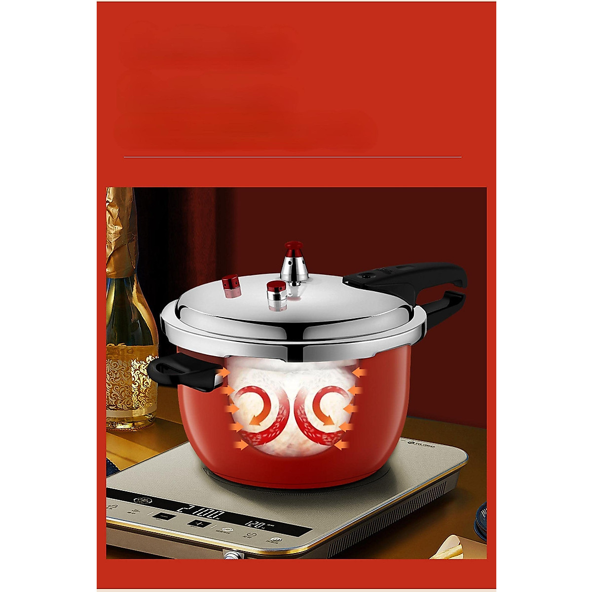 ADAGRO Double Happiness Pressure Cooker 304 Stainless Steel Household Gas Induction Cooker Universal Mini Explosion-Proof Pressure Cooker Sapphire Blue