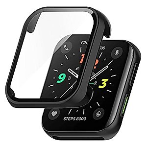 TenCloud Watch Cases for Oppo Watch 2 46mm Screen Protector Full Protective Case Watch Accessories (Black)