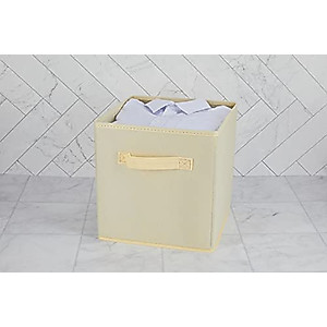 DFL INC. Fabric Storage Bins, Organization - Storage, Closet Organizer Cube Storage, 6 Pack (Beige)