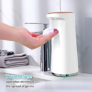 Automatic Foaming Soap Dispenser, Lotuze 15oz/450ml Touchless Foam Hand Soap Dispenser Rechargeable Electric Motion Sensor Liquid Soap Pump Hands Free Soap Dispenser for Kitchen, Bathroom