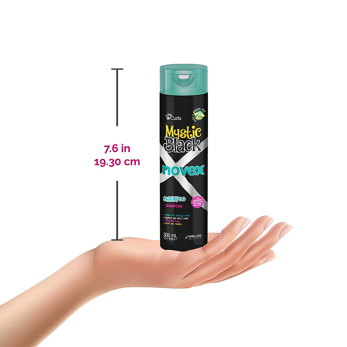 Novex Mystic Black Shampoo 300ml/10oz - Baobab Oil Protects, Adds Moisture, Controls Frizz, Enhances Shine