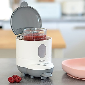 BEABA Bib'Expresso Fast Water Warmer, Formula Maker Preps Bottle in 30 Secs, Quickly Dispenses Warm Water for Baby Bottle, Also a Baby Food Warmer, Grey