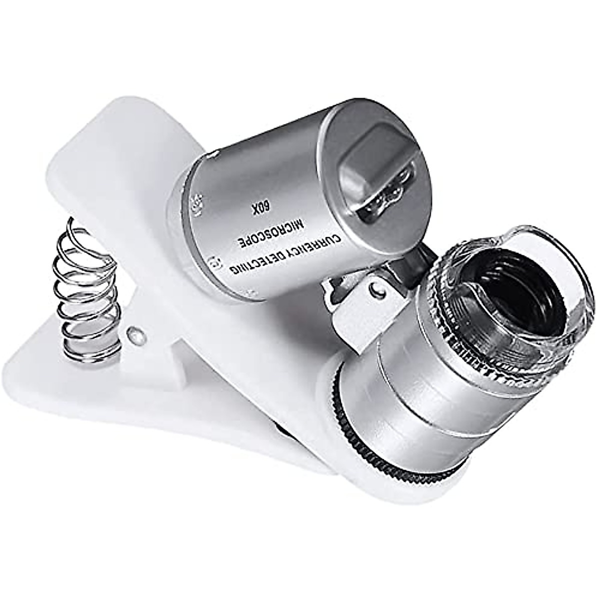 60X Portable Pocket Size Magnifying Glasses with UV and LED Light Mini Lightweight Handheld Microscopes Professional Tricomes, Jewelry,Coin, Bud, Plant, Science, Magnifying Glass (60X with Clip)