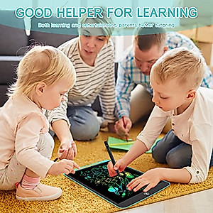 LCD Writing Tablet 12 Inch Toddler Doodle Board,Colorful Drawing Tablet Writing Pad,Erasable Electronic Painting Pads,Educational and Learning Girls Gifts Toys for 3 4 5 6Year Old Girls Boys(Sky Blue)