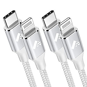 USB C to Lightning Cable 3ft 2Pack, Power Delivery USB C iPhone Cables MFi Certified Braided Type C iPhone Charger Cord Fast Charging Compatible iPhone 11 12 13 14 Pro Max X XS XR 8 7 6s Plus SE, iPad
