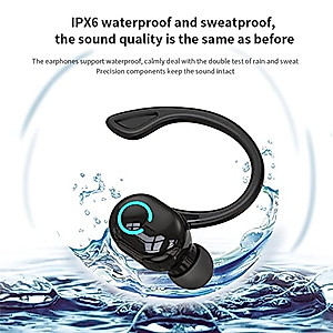 WskLinft 1 Pair Earphone Phone Call Long Endurance in-Ear Bluetooth-Compatible 5.2 Sports Headset Speaker Accessories Black