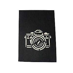 Camera - WOW 3D Pop Up Greeting Card for All Occasions - Birthday, Congratulations, Good Luck, Anniversary, Get Well, Love, Good Bye …