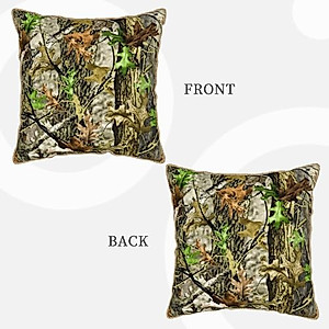 Augenstern Zippered Pillow Protectors Cover Case Leafs-Camo-Hunting Decorative Throw Pillow Cover Square Cushion Case 18"X18"