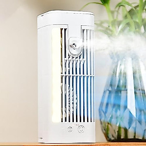 Latest Version Summer Air Conditioners, High Power Automatic Remote Head Air-Conditioner, USB Air-Conditioner Humidifier with 3-Speed with Automatic Head Shaking for Office Bedroom