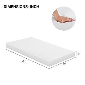 PIKAQTOP 5 Inch Gel Memory Foam Mattress - Gel Infusion, CertiPUR-US Certified, Comfy Support - Twin Size in a Box