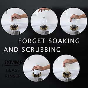 JXMMP Oil Rubbed Bronze Glass Rinser for Sink, Kitchen Faucet ORB Glass Rinser, Bottle Washer for Sink, Kitchen Sink Accessories, Cup Rinser for Kitchen Sink, Bar Glass Rinser