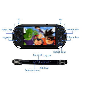 Portable X9 Retro Video Game Console 5.1 Inch Screen 8GB Handheld Gaming Player (Black)