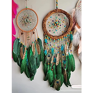 HAPPY FEATHER 6-9 inch Natural Guinea Wing Plumage Feather for DIY Craft, Jewelry and Clothing Decoration Pack of 20-Green