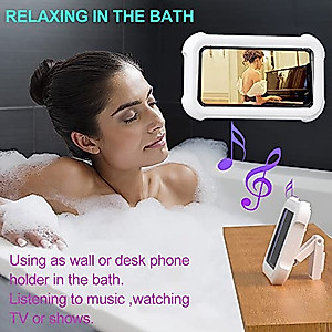 cymtkbr Shower Phone Holder Waterproof 480° Rotating Wall Phone Holder Mount with HD Touch Screen Guardian Phone up to 7inch for iPhone 13 12 Pro 11 XR Max Samsung Galaxy S21