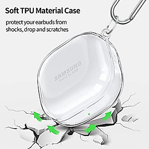 AIRSPO Clear Case Compatible with Samsung Galaxy Buds 2 Pro/ Galaxy Buds 2/ Galaxy Buds Pro/ Galaxy Buds Live Case Transparent Case Cover (Clear)