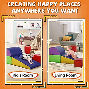 Pazidom Couch Nugget Couch, Play Couch for Kids, Colorful Toddler Couch, 5 Piece Climbing Toys, Soft and Safe for Baby/Kids Indoor