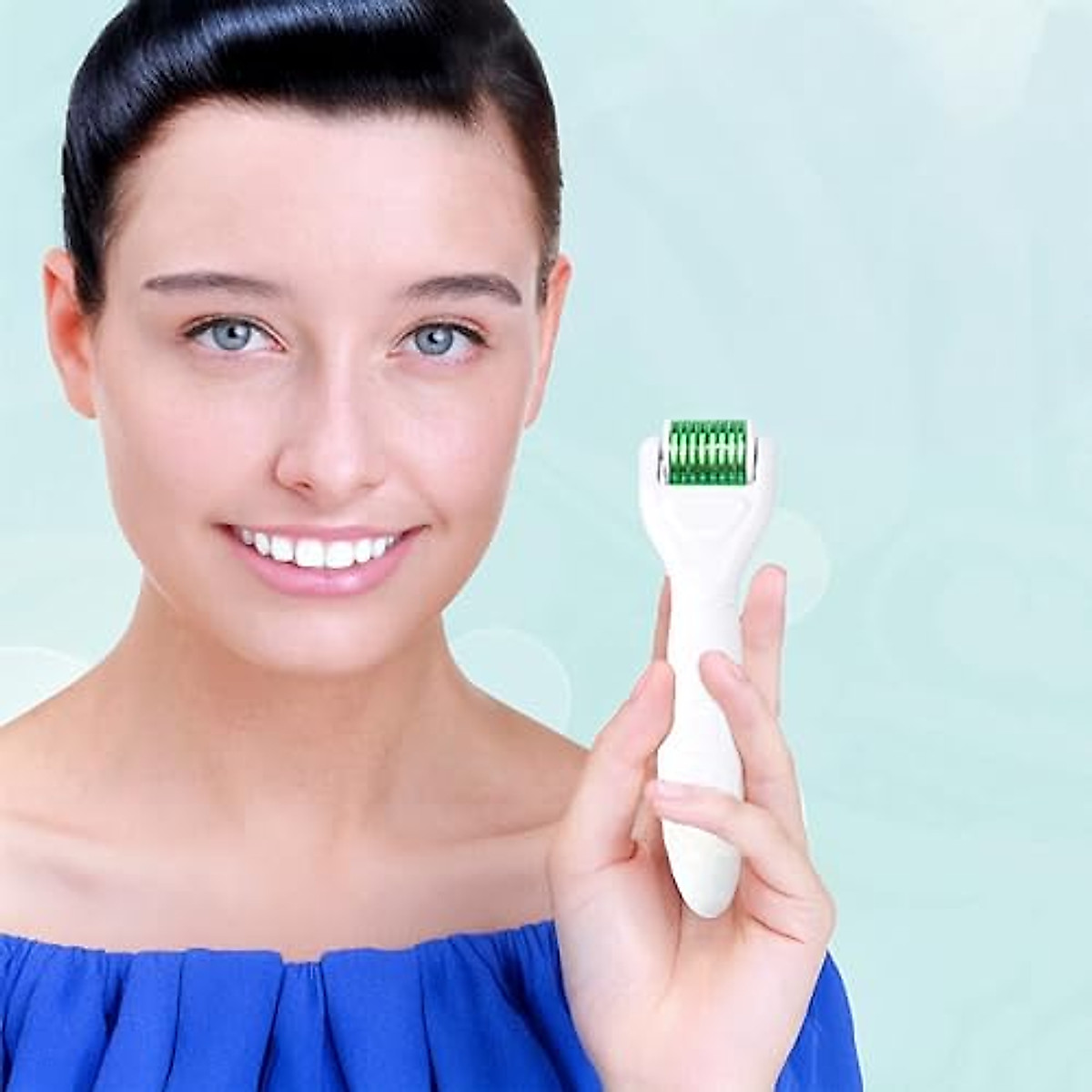 Derma Roller for Face and Body - Angel Kiss 4 in 1 Titanium Microneedling Roller Kit Micro Needle Microneedle Roller, 300 and 720 Needles 0.25mm,1200 Needle 0.3mm