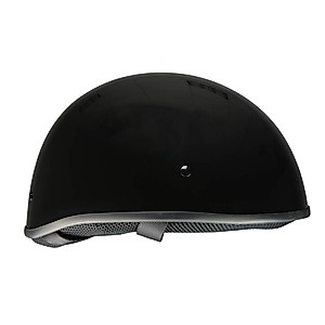 Milwaukee Helmets Bare Bones Glossy Black Half Motorcycle Helmet for Men and Women DOT Approved MPH9711DOT - Large