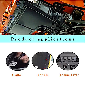 yvshy 35 PCS Car Engine Under Cover Splash Shield Guard Bolts, Bumper Fender Liner Push-Pull Fastening Rivet Clips, Metal U-Clip Retainers Kit, Universal Fastening Accessories for Most Cars (Black)