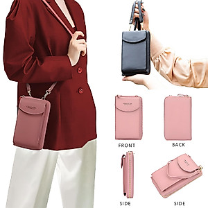 Original Clutch Wallet, PU Leather Crossbody Cell Phone Bag for Women Wallet Purse, High Original Capacity Clutch Wallet (Red)