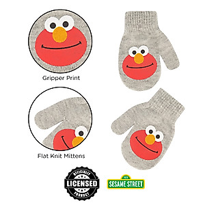 Sesame Street boys Elmo Toddler Winter and Mitten Set Beanie Hat, Elmo, 2-4T US