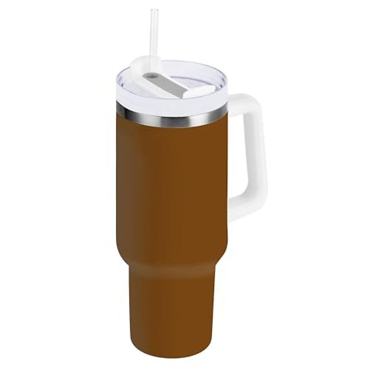 MCHIVER Brown Tumbler with Lid and Straw 40 oz Insulated Water Bottle Leakproof Water Tumblers for Tea Water Coffee