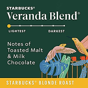 Starbucks K-Cup Coffee Pods—Starbucks Blonde Roast Coffee—Veranda Blend for Keurig Brewers—100% Arabica—6 boxes (60 pods total)
