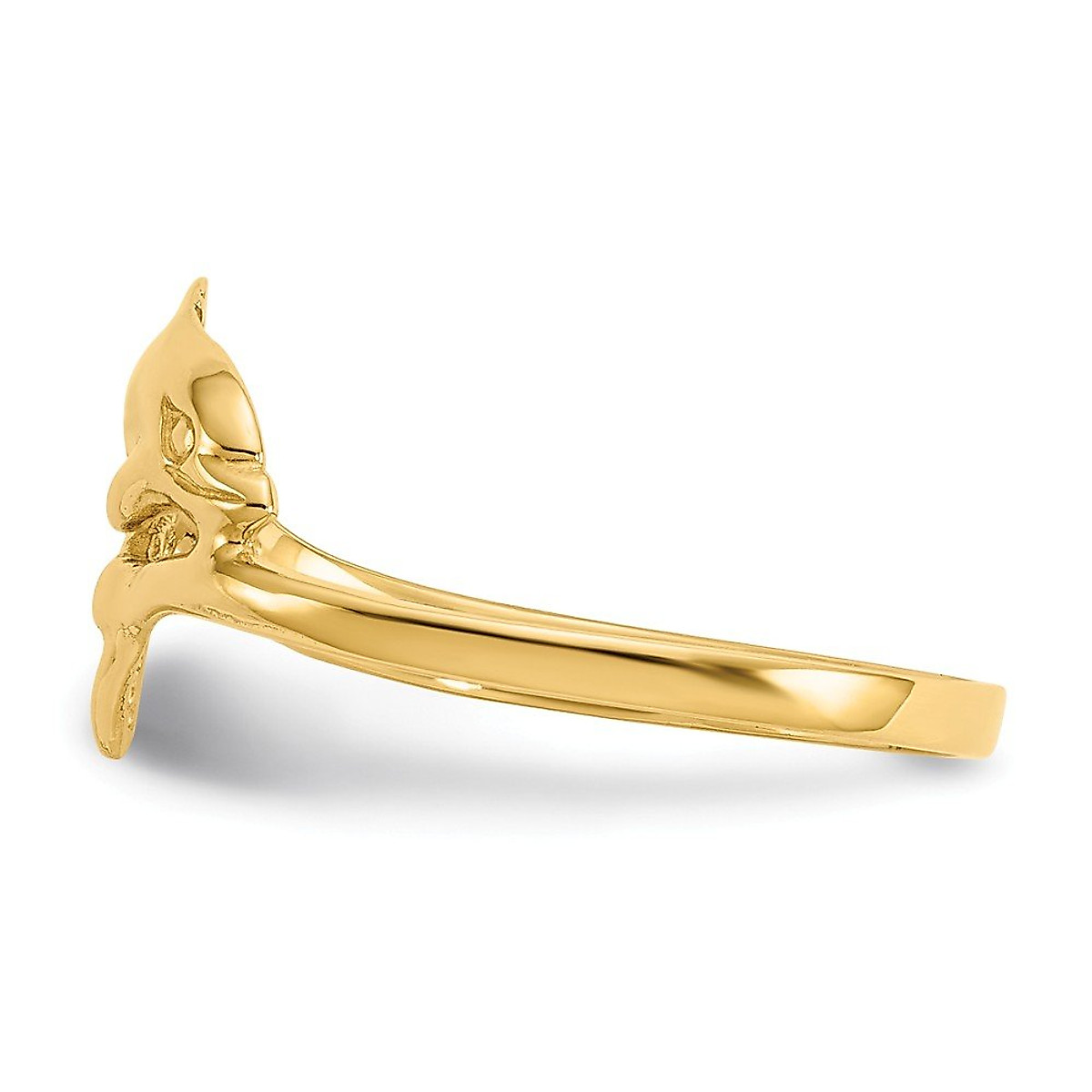 Solid 14k Yellow Gold Dolphin Ring Band Size 8