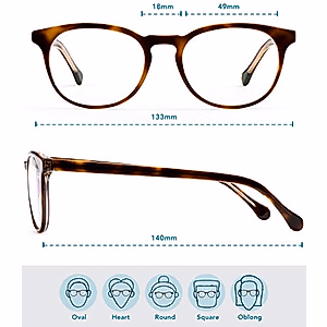 Felix Gray Roebling Blue Light Reading Glasses +2.0 Magnification, Sazerac Crystal