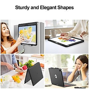 D DINGRICH 360° Rotating Keyboard for iPad Pro 12.9 Inch - Compatible with iPad Pro 6th Generation 2022/5th 2021/4th 2020/3rd 2018 Gen, Trackpad, Rainbow Backlit with Pencil Holder, Auto Sleep/Wake