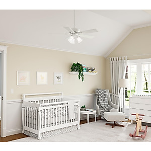 Hunter Swanson Indoor Ceiling Fan with LED Lights and Pull Chain Control, 44", Fresh White