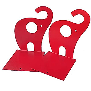 zmgmsmh one Pair Cute Cartoon Elephant Nonskid Bookends Art Bookend Metal Bookends (Red)