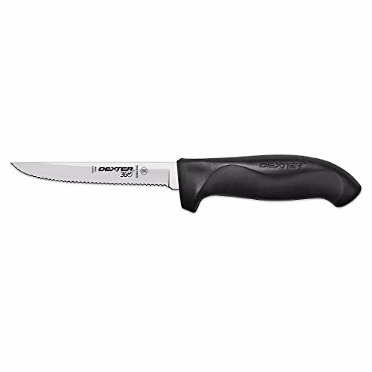 Dexter 5" Scalloped Utility Knife, Black Handle