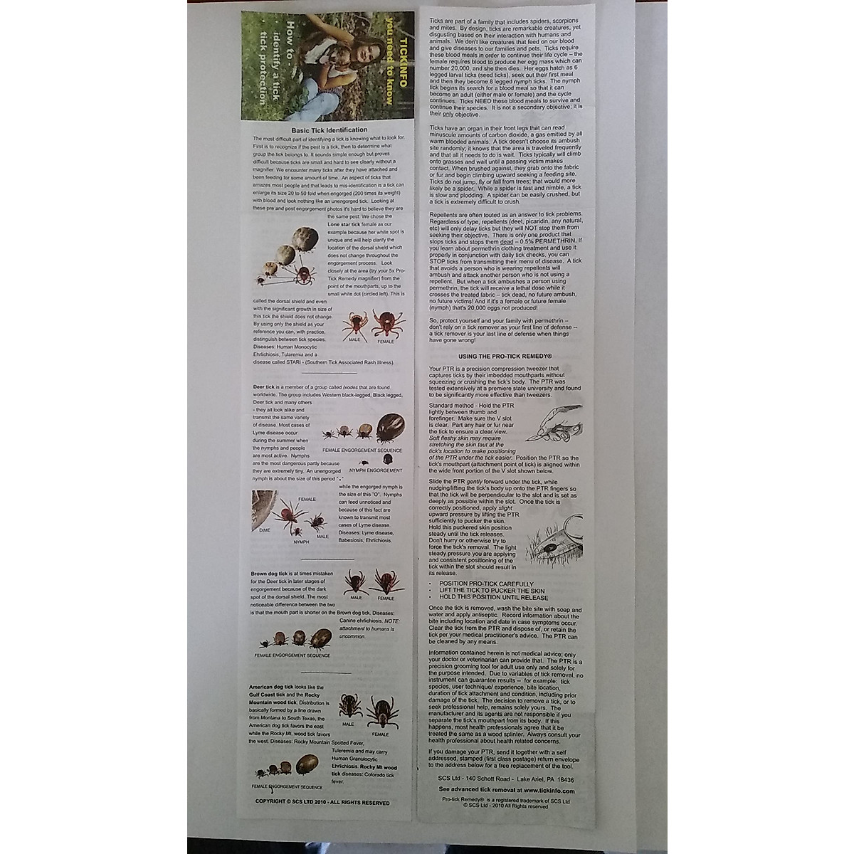 Tick Remover Tool by ProTick Remedy - Single Pack No Magnifier Model for Dog Cats Horses People and Pets - Removes All Ticks